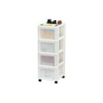 IRIS 4-Drawer Narrow Plastic Storage Drawer Cart with Organizer Top ...