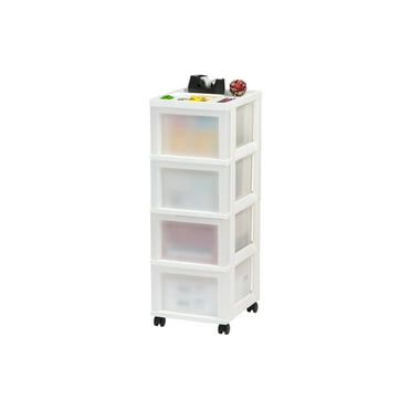 IRIS USA Rolling 4 Drawer Wide Storage Chest, Plastic Organizer ...