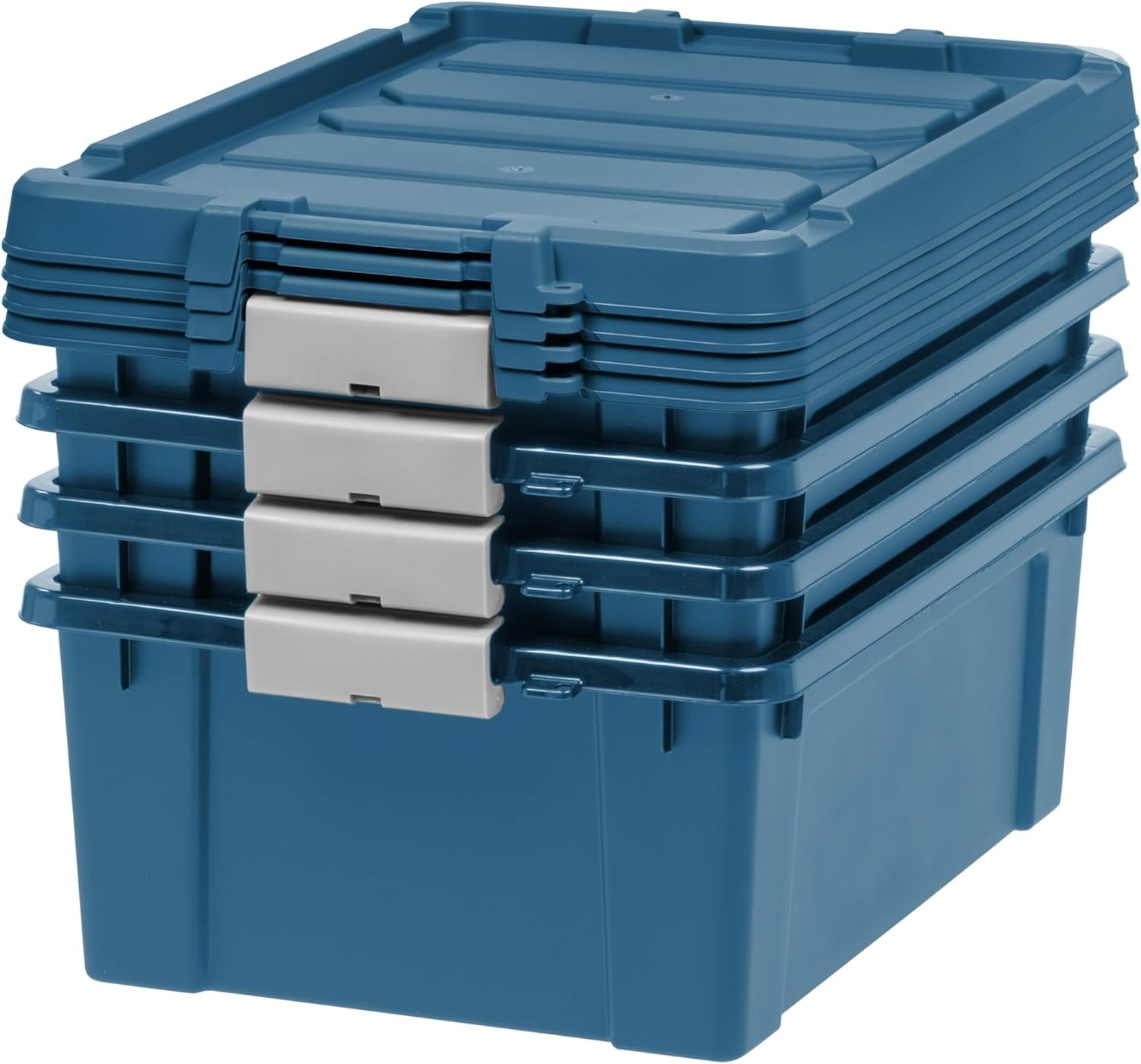 IRIS USA 4 Pack 11.75 Gallon Lockable Storage Totes with Lids, Heavy ...
