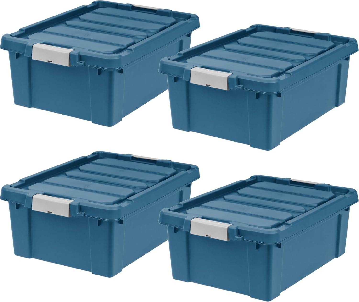 IRIS USA 4 Pack 11.75 Gallon Lockable Storage Totes with Lids, Heavy ...