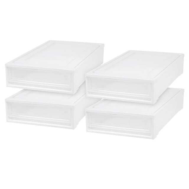 Free Shipping! IRIS USA Stackable Underbed Storage Units, 4 Pack 27.5qt ...