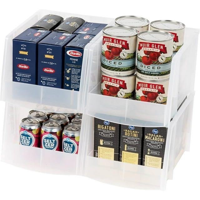 IRIS USA Organizing Containers, Top Stacking, Jumbo Plastic Open Front ...