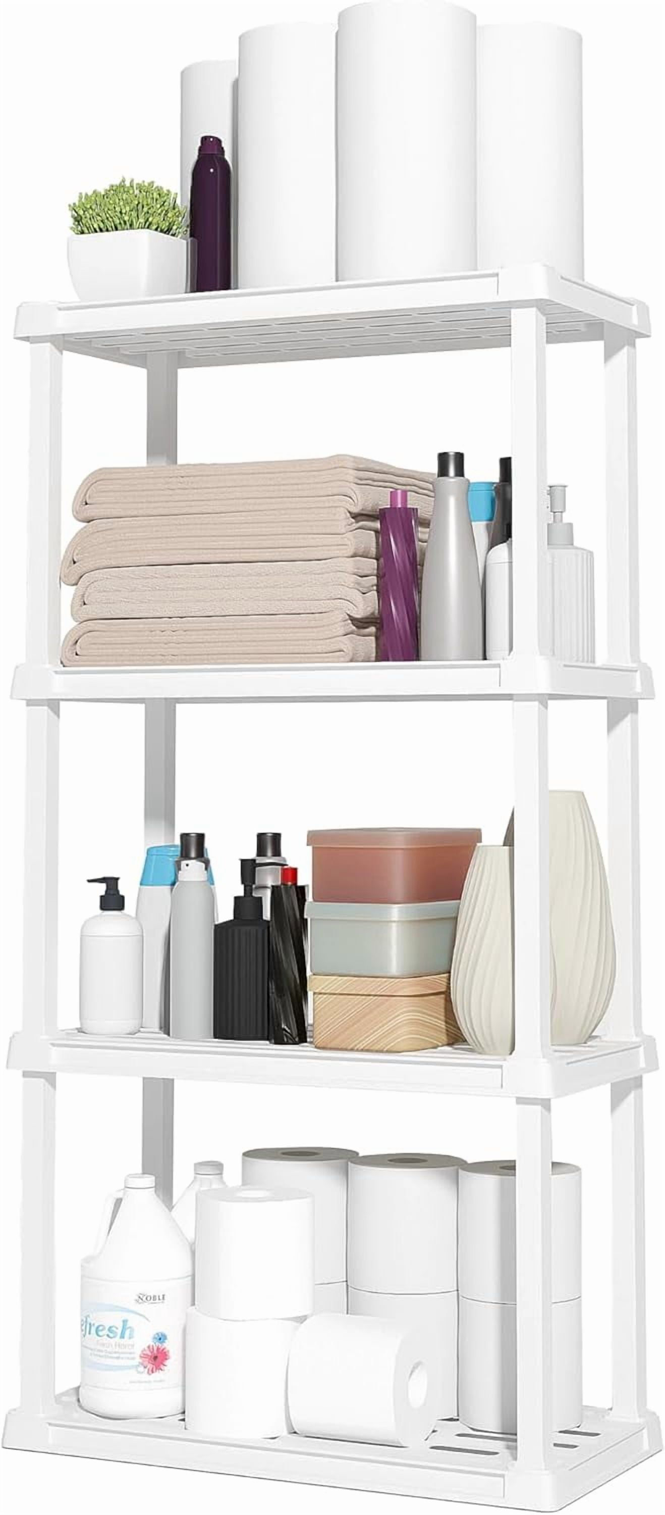 IRIS 4-Tier Light Duty Plastic Shelf 200lb Capacity, Medium Modular ...