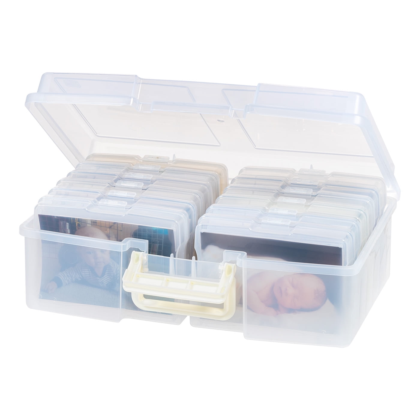 IRIS 4" x 6" Photo Card Craft Keeper Storage Boxes with Handle and 12 ...