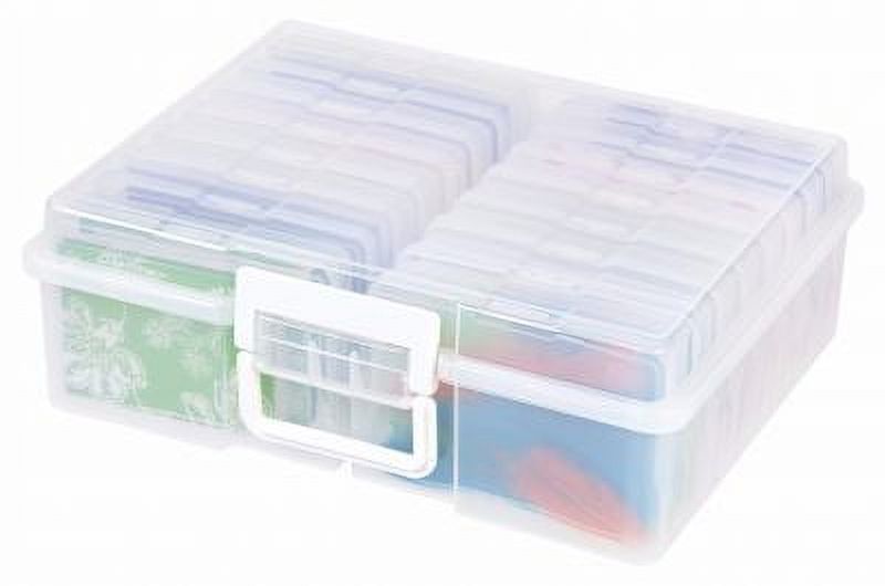 IRIS USA 4" x 6" Photo Storage Box with Handle and 16 cases, Craft ...