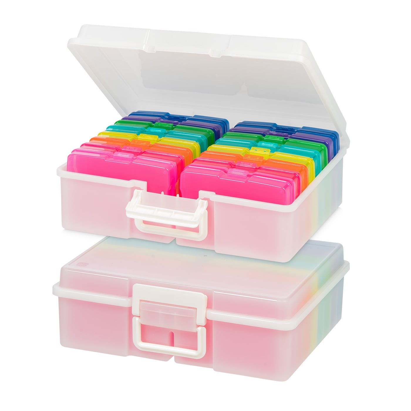 IRIS USA 4" x 6" Photo Storage Craft Keeper, 2 Pack, Main Container ...