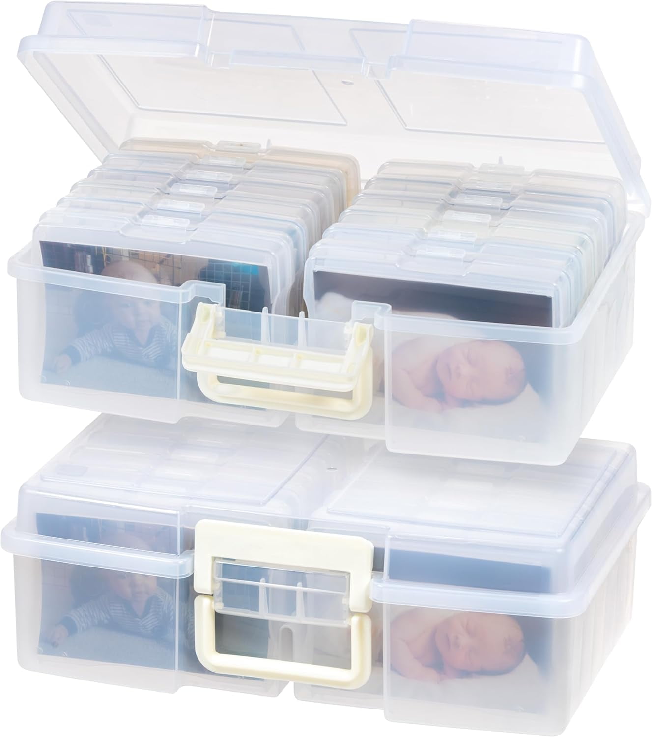 IRIS USA 4" x 6" Photo Storage Craft Keeper, Main Container with 12 ...
