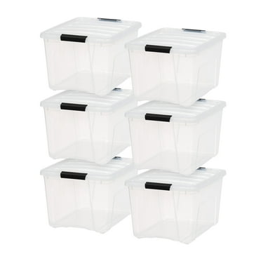 IRIS USA 54 Qt Stackable Plastic Storage Bins with Lids, 6 Pack - BPA ...