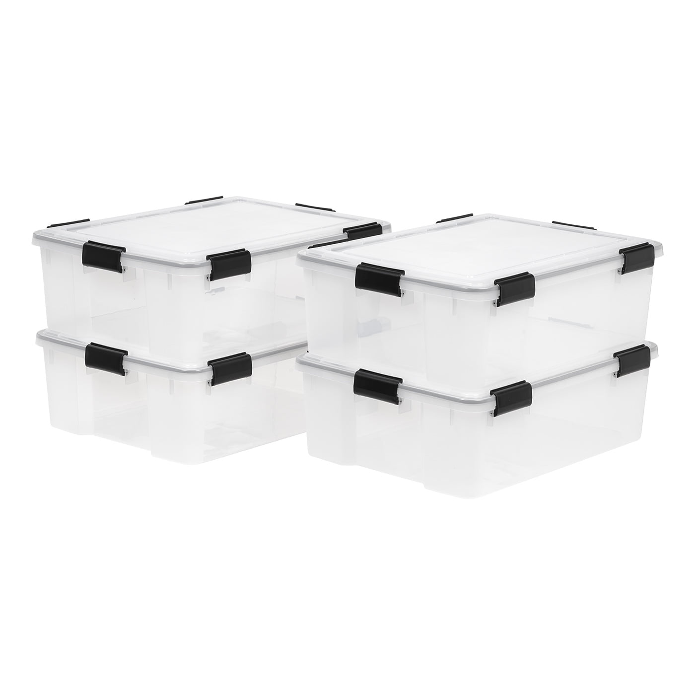 IRIS USA 41 Qt Storage Box with Gasket Seal Lid, 4 Pack - BPA-Free ...
