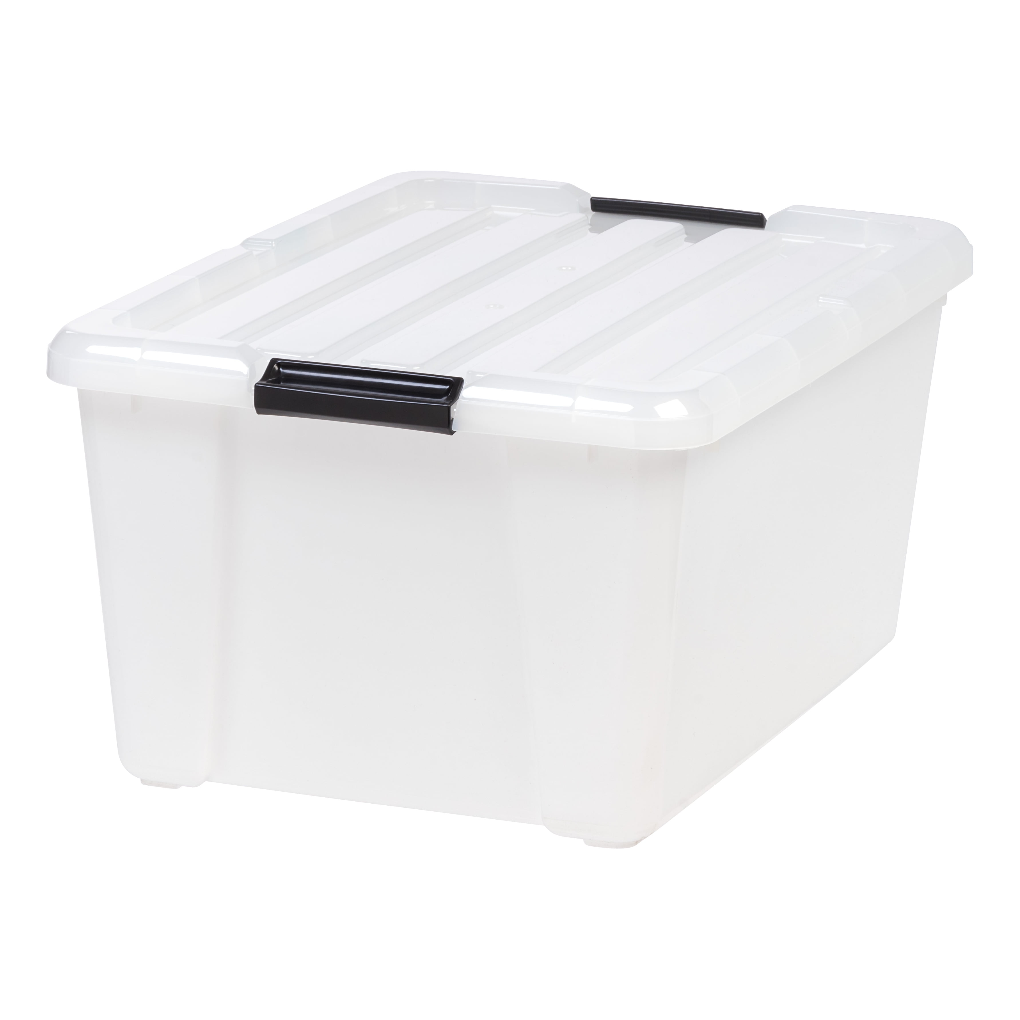 IRIS USA 45 Qt. Plastic Storage Bins with Lids, Pearl, Latching ...