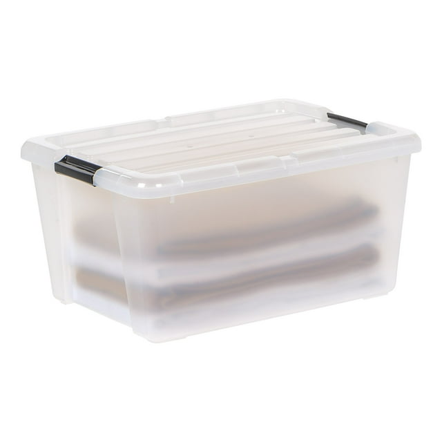 IRIS USA 45 Quart Plastic Storage Container Bin with Latching Lid ...