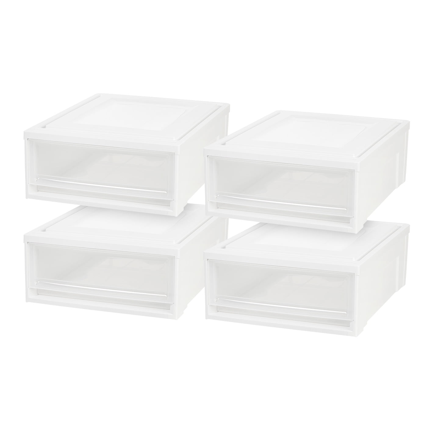 IRIS USA, 4-Pack 22qt, Stackable Container Bin, Clear Plastic Modular ...