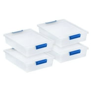 Isaac Jacobs 3-Pack Medium Clear Storage Bins w/Handles, Organized ...
