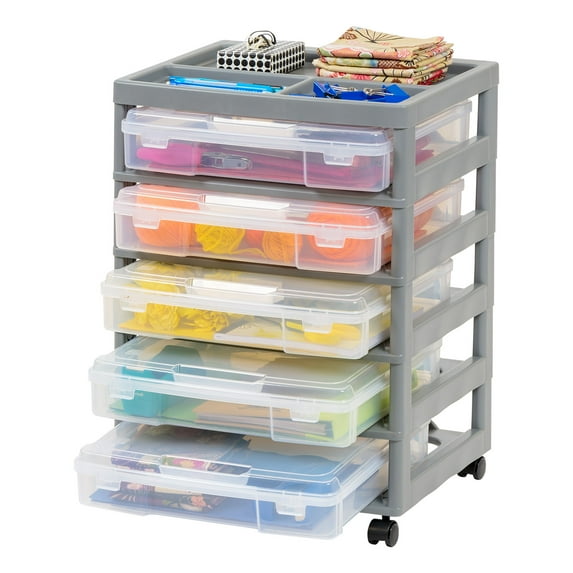 IRIS 5-Case Craft Storage Cart with Organizer Top and wheels for ...