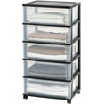 Iris Usa 5 Drawer Wide Chest Storage With Rollers Black