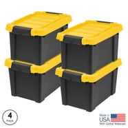 Remington 5 Gallon Loackable Storage Totes with Lids, Green Lid, Heavy ...