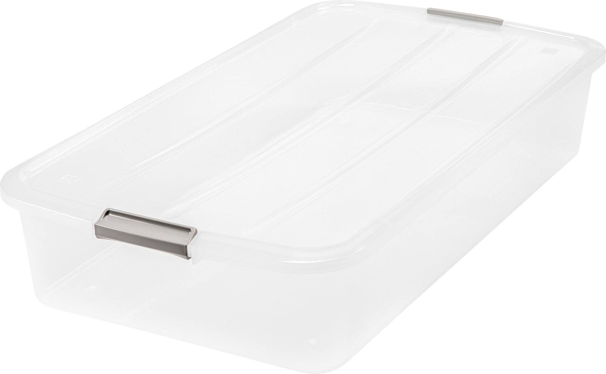 IRIS USA 50qt Plastic Bin with Lid for Under Bed Storage, Clear ...