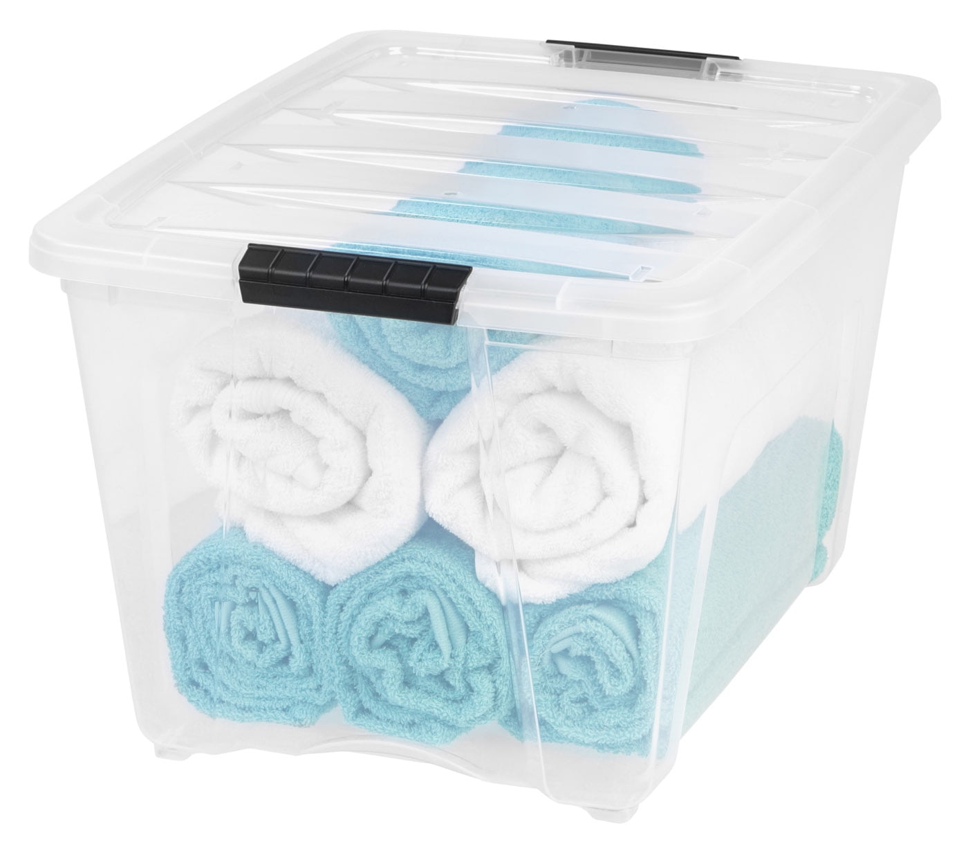 IRIS USA 53qt See Thru Clear View Plastic Storage Box with Secure ...