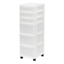 IRIS 4-Drawer Storage Cart with Organizer Top & Craft Wheels, Black ...
