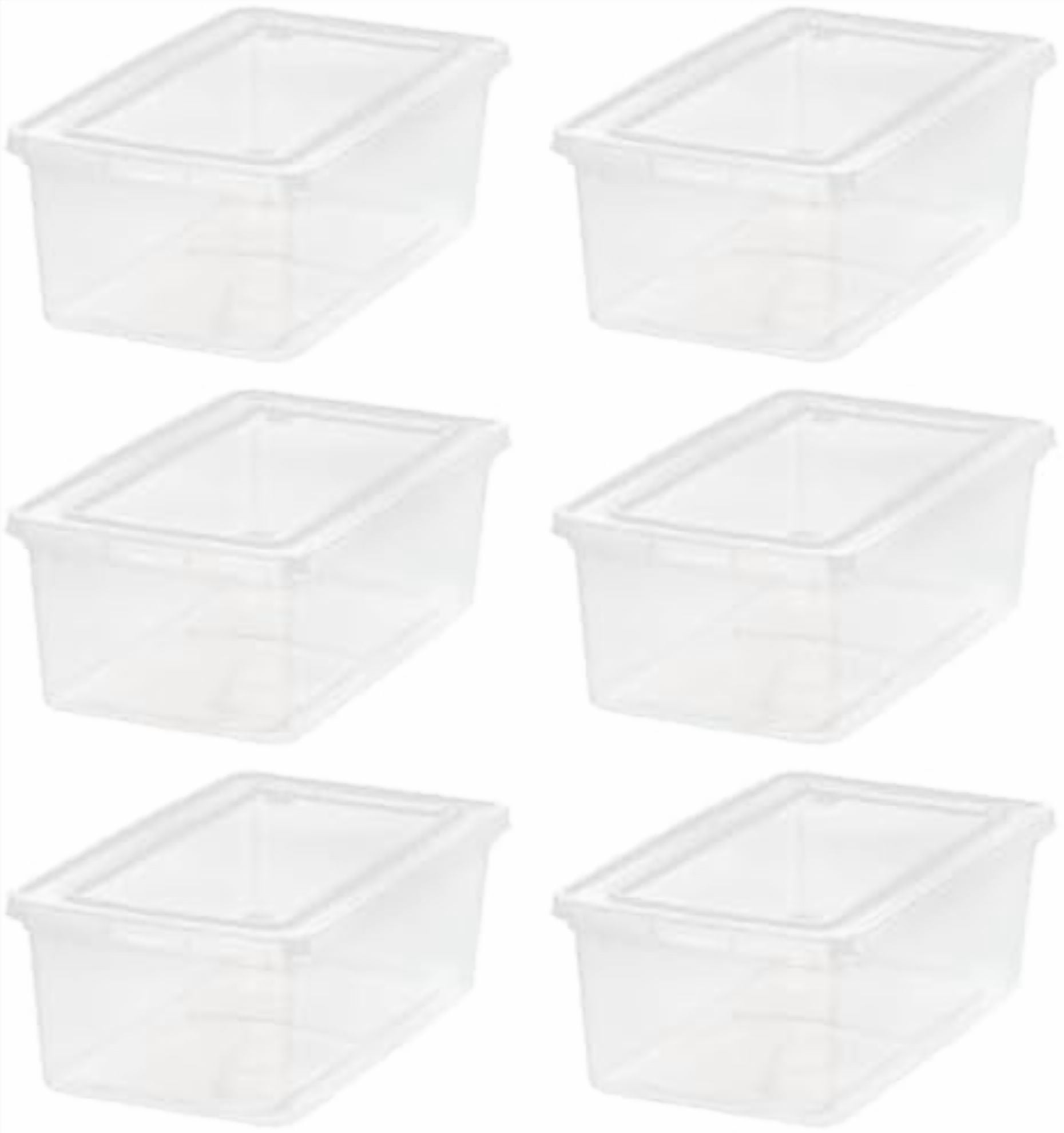 IRIS USA 6-Pack Storage Bins with Lids, 6 Quart - Crystal Clear, Shoe ...