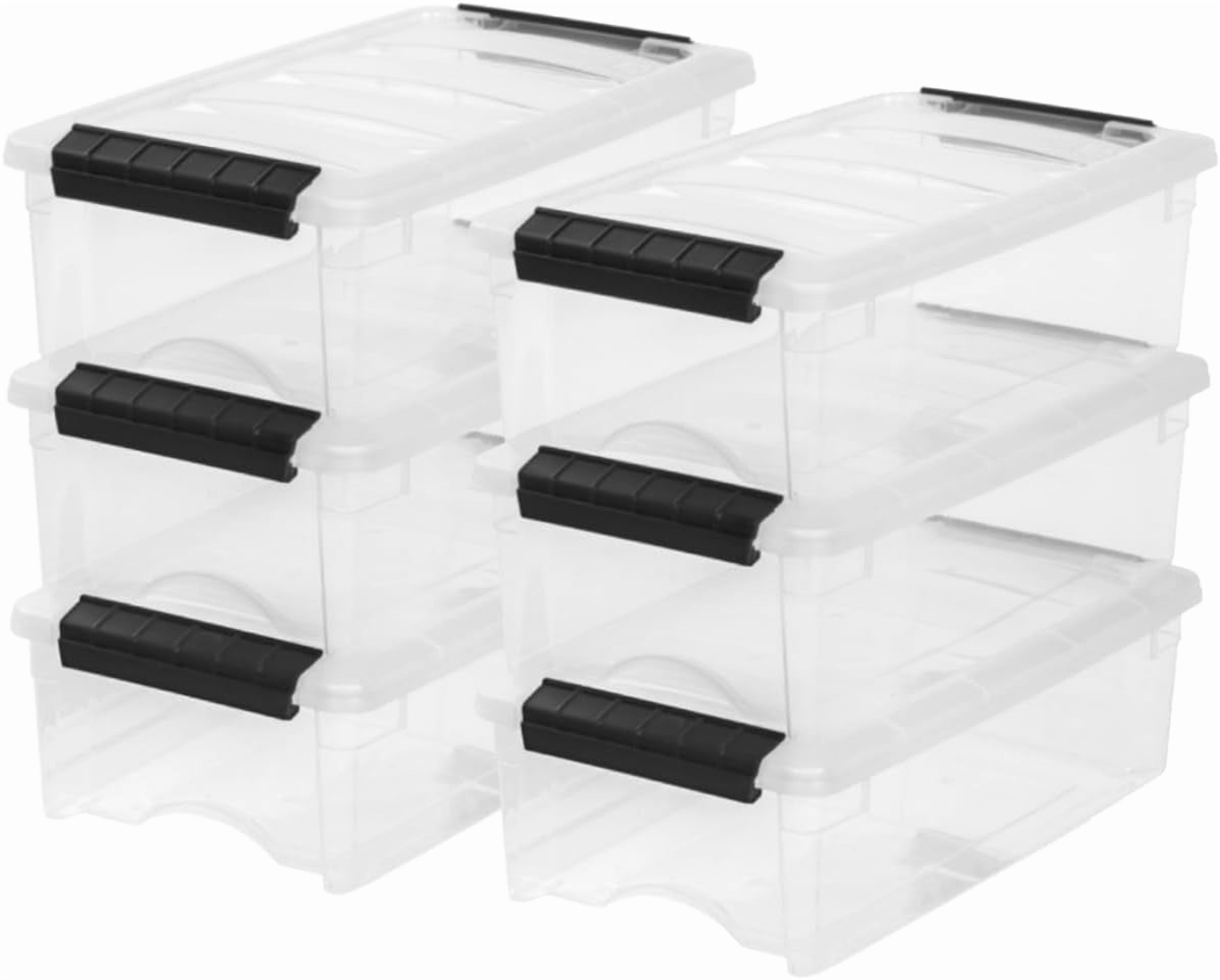 IRIS USA 6-Pack Storage Bins with Lids, 6 Quart, Made in USA Stackable ...