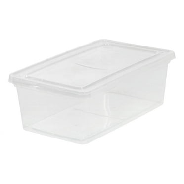 Basicwise Set of 4 Plastic Storage Stacking Bins - Walmart.com