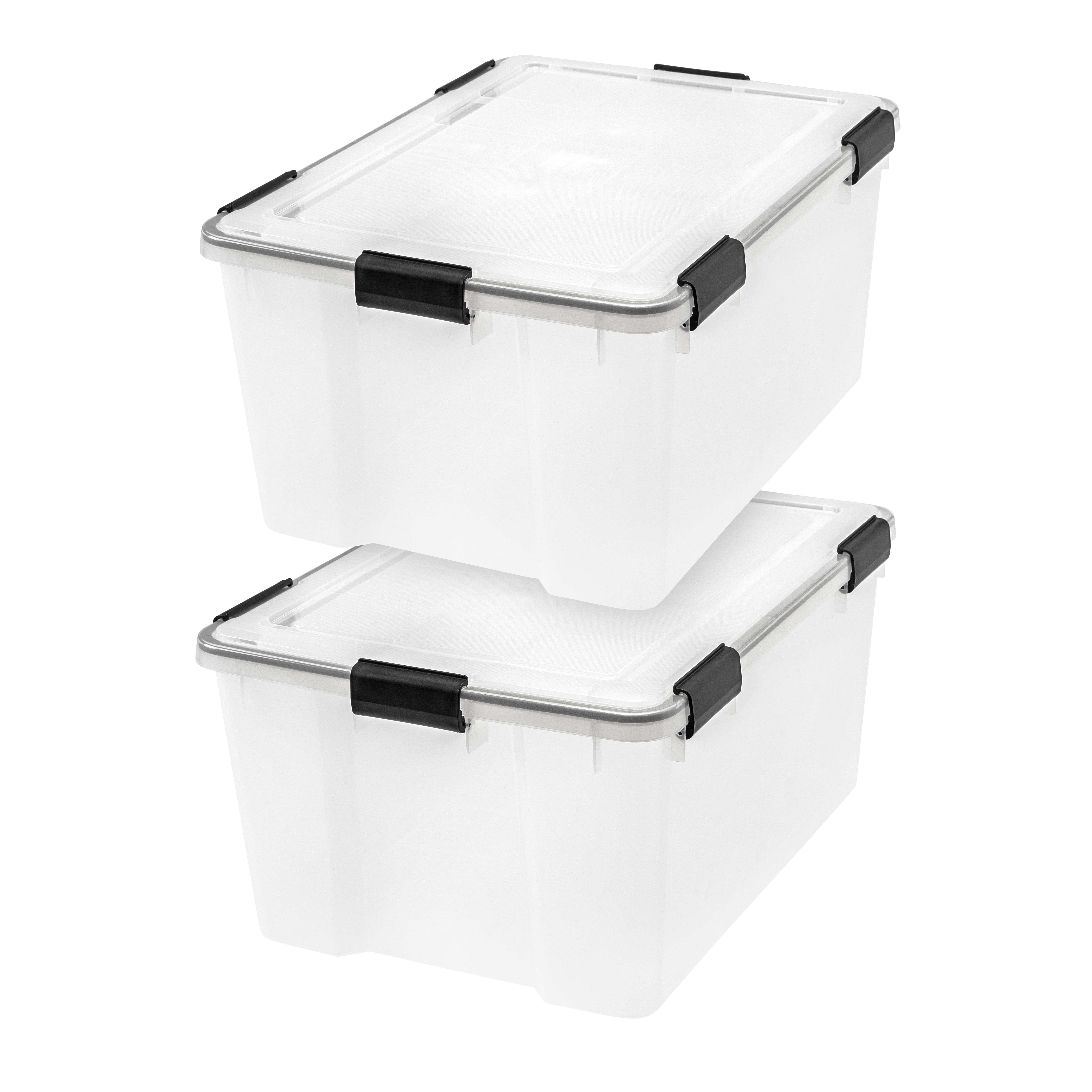 IRIS USA 63 Qt Plastic Storage Box with Gasket Lid, 2 Pack - BPA-Free ...