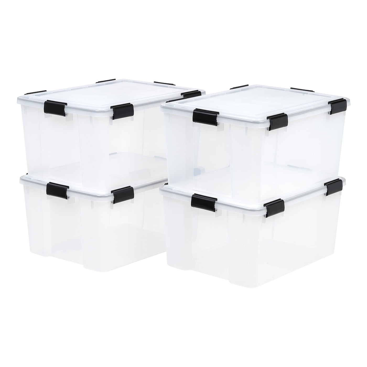Free Shipping! IRIS 4-Pack 62qt WeatherTight Container, Clear Flat Box ...