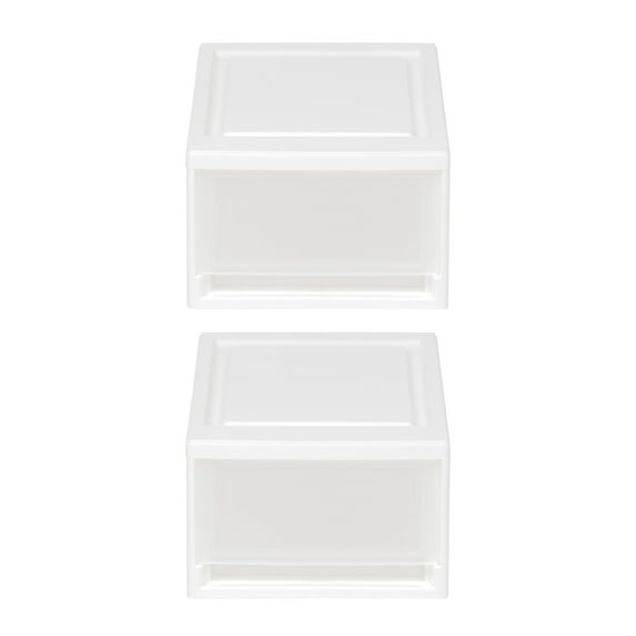 IRIS USA, 6QT Plastic Storage Modular Stacking Drawers, Set of 2 ...