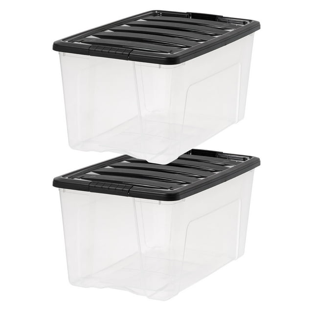 IRIS USA 72 Quart Stackable Plastic Storage Bins with Lids and Latching ...