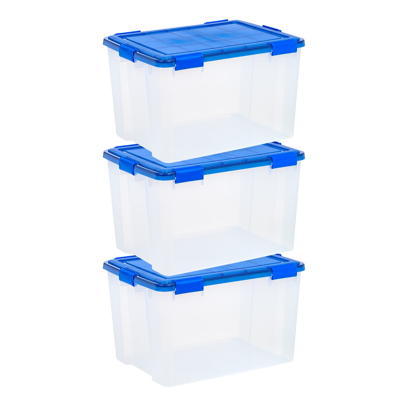 IRIS 74 Qt. Plastic Storage Bins with Sealed Lids, Clear Gasket Box ...
