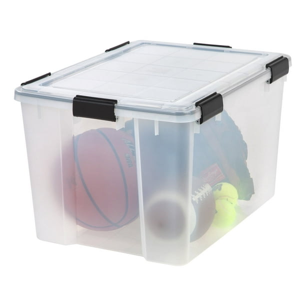 IRIS USA 74 Qt. Plastic Storage Bins with Sealed Lids, Clear Gasket Box ...