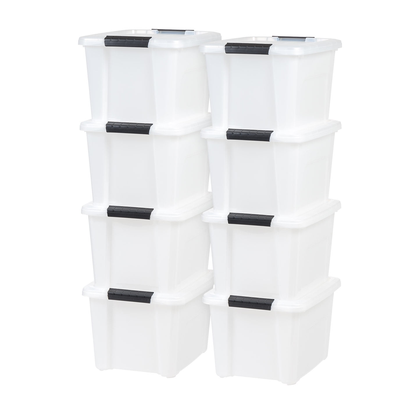 Iris Usa 8 Pack 20 5 Quart Stackable Plastic Storage Bins With Lids