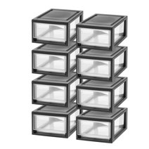IRIS USA, 6QT Plastic Storage Modular Stacking Drawers, Set of 2 ...