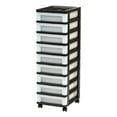 IRIS 9-Drawer Narrow Plastic Storage Drawer Cart with Organizer Top ...