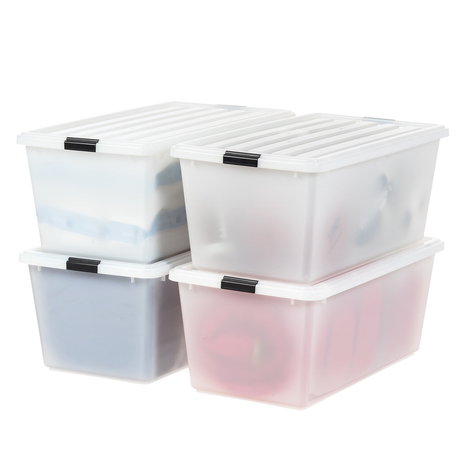 Free Shipping! IRIS USA 91 Quart Stackable Plastic Storage Bins with ...