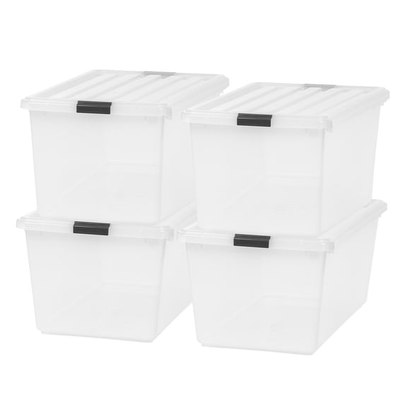IRIS USA, Plastic Storage Bins, 91 Qt, Stackable with Lids + more ...