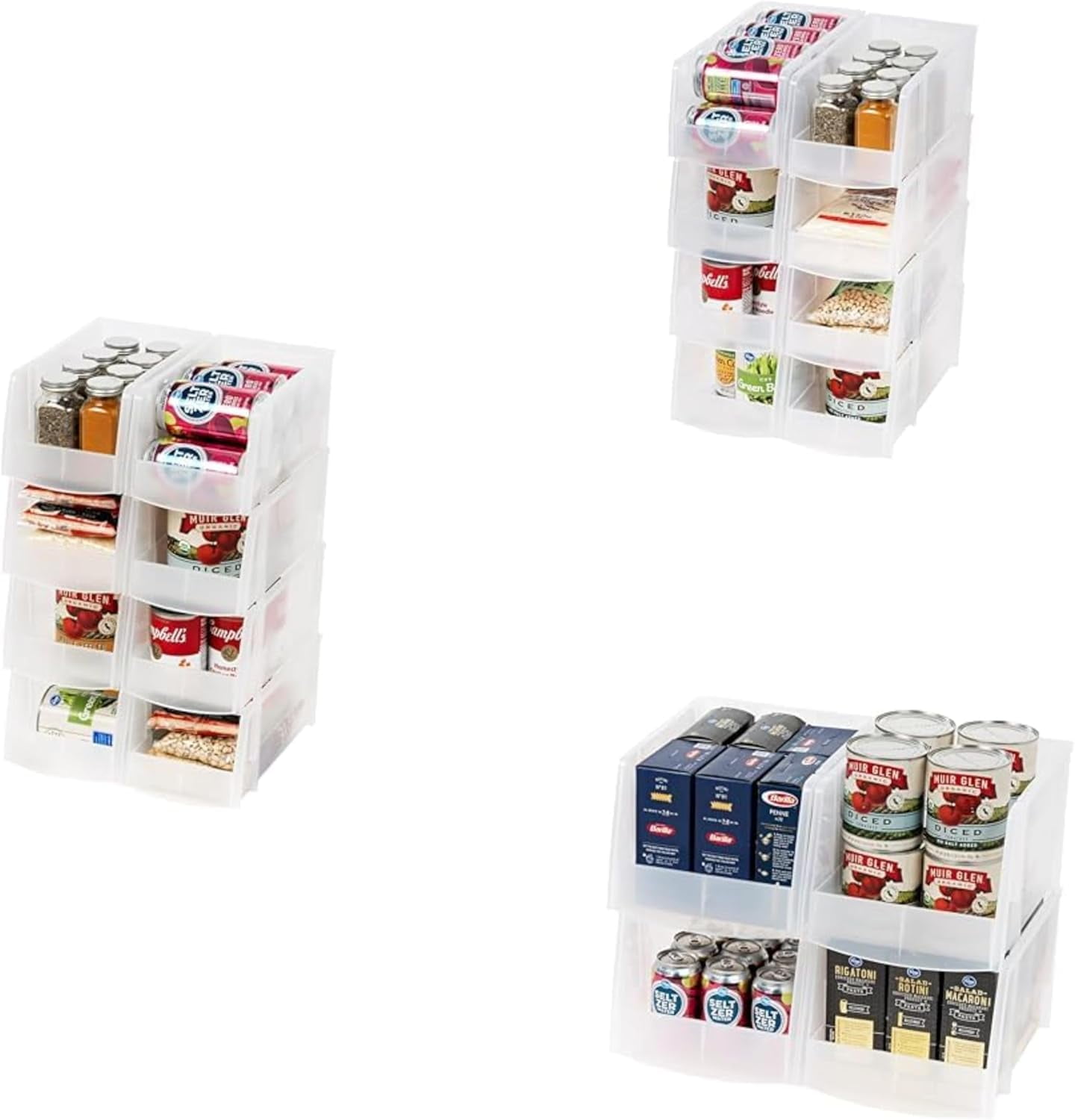 IRIS USA Clear Plastic Stackable Storage Bins Bundle – Medium (8 Pack ...