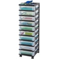 Iris Usa 10 Drawer Plastic Rolling Cart And Organizer Black Clear For