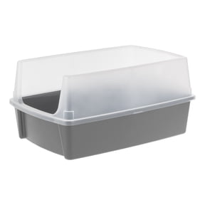 Ptlom Large Stainless Steel Litter Box with 11.8.7'' High Sides Leak ...
