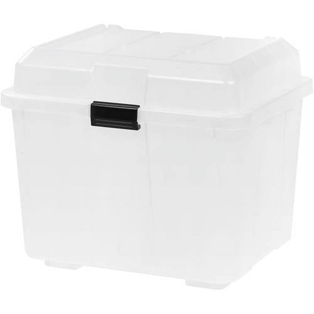 IRIS USA Hinged Lid Plastic Utility Trunk, Clear/Black - Walmart.com