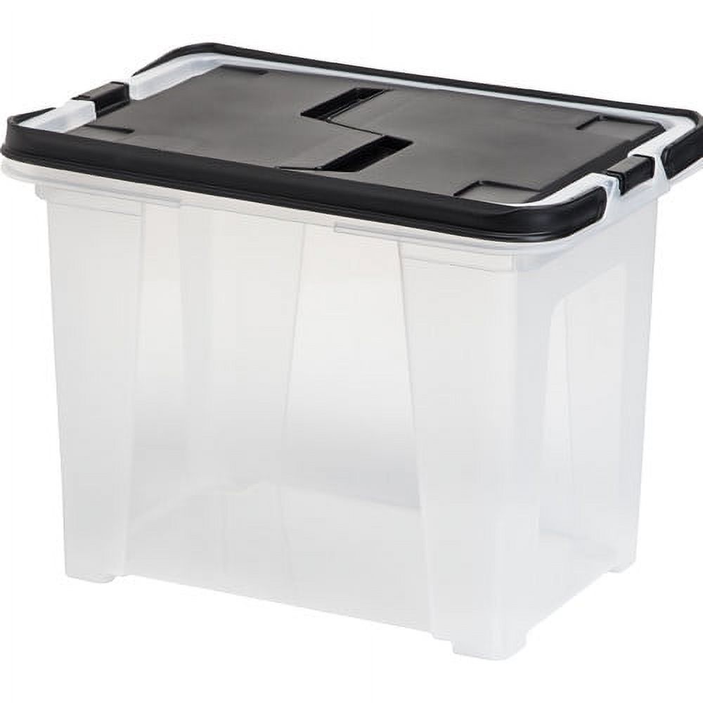 IRIS USA, Inc. Letter Size Portable Wing Lid File Cabinet Box, Black ...