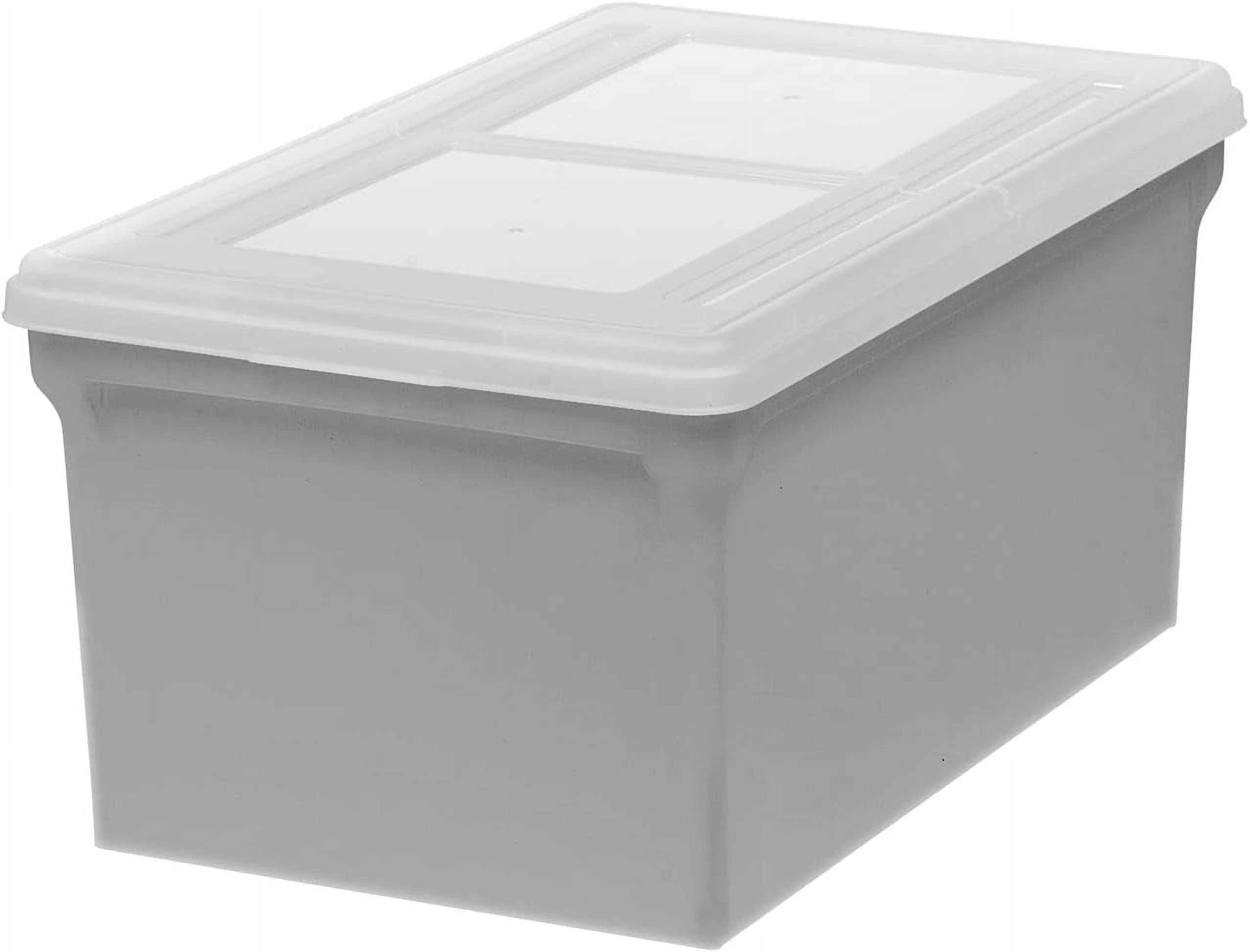 IRIS USA, Inc. Wing-Lid Latter Size File Organizer Box, Gray with Clear ...