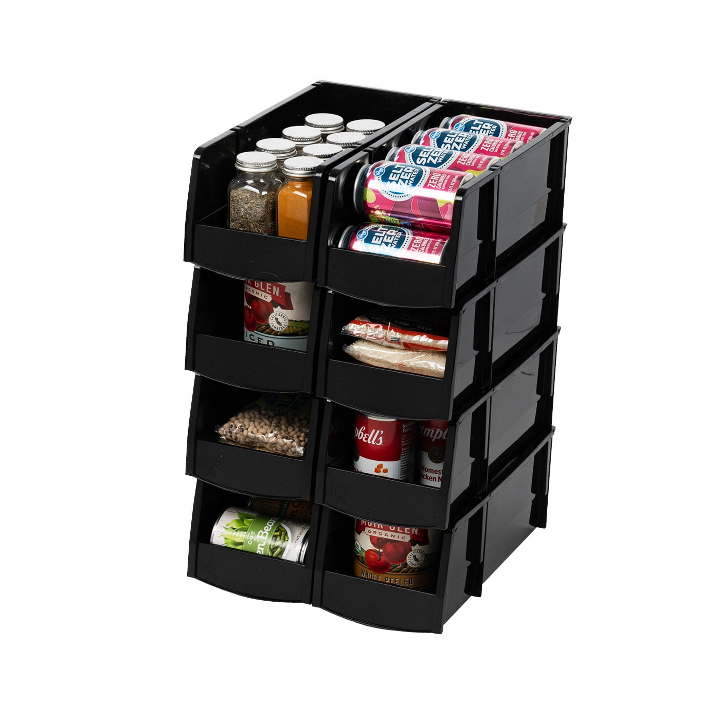 IRIS USA Stackable Organization Containers, Large Open Front Storage ...