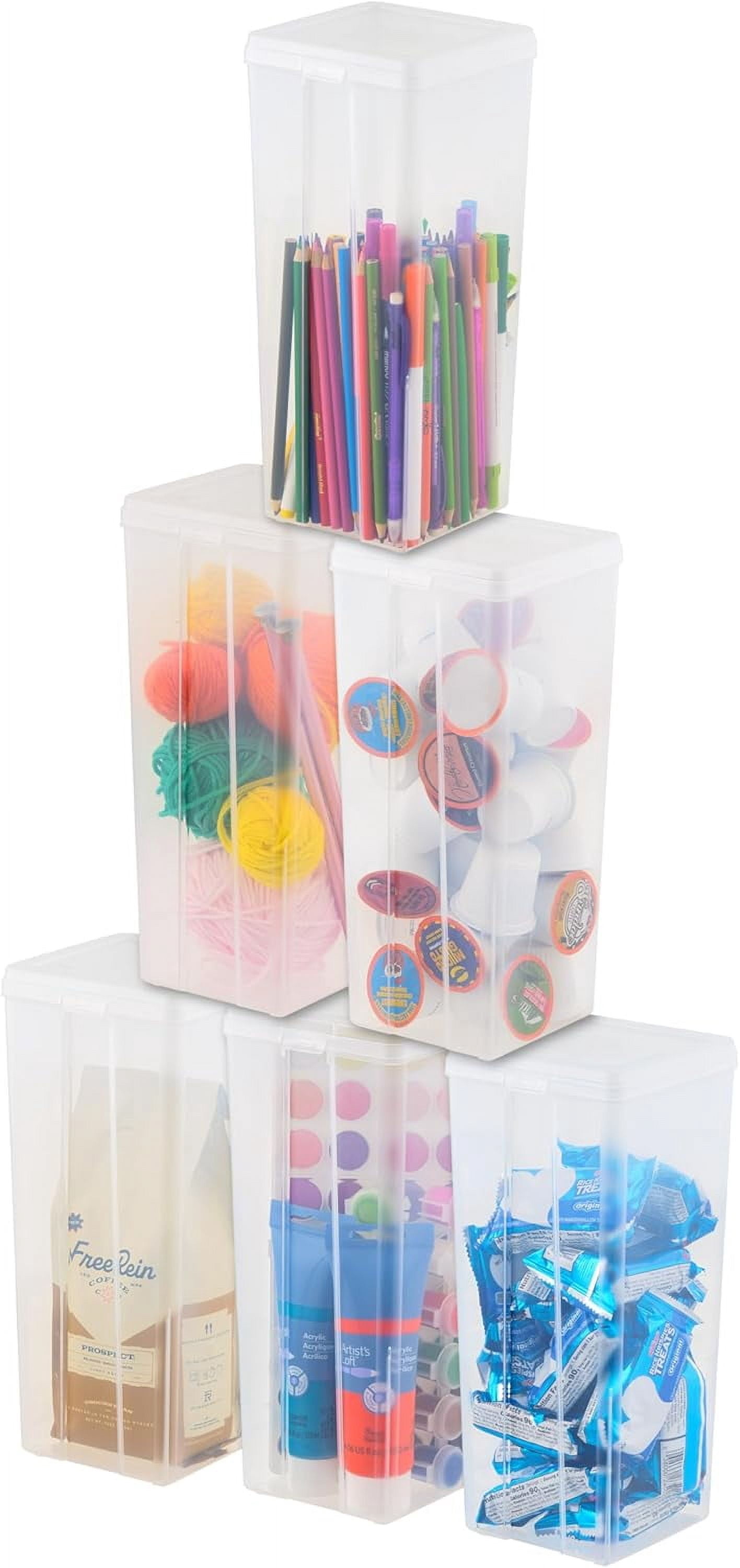 IRIS USA Large Vertical Storage Container, Stackable Plastic Bin for ...