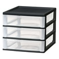 IRIS 3-Drawer Stacking Desktop Organizer, Clear Plastic Storage for ...