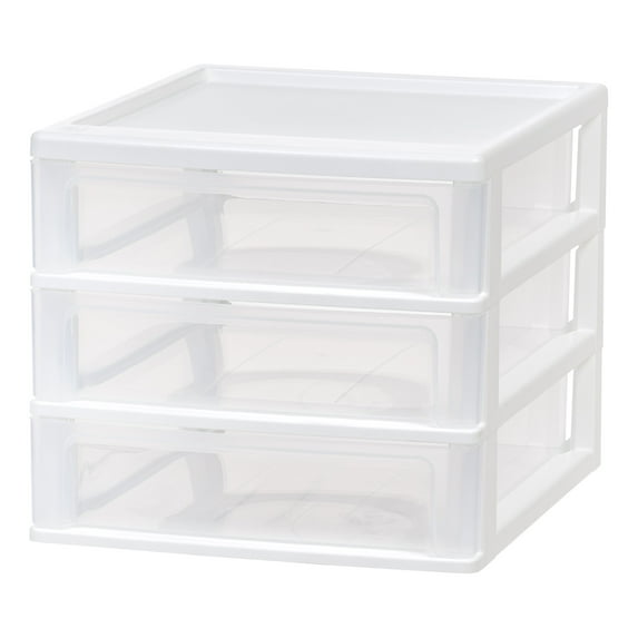 IRIS USA Medium 3-Drawer Stacking Desktop Organizer, 1 Pack, Plastic ...