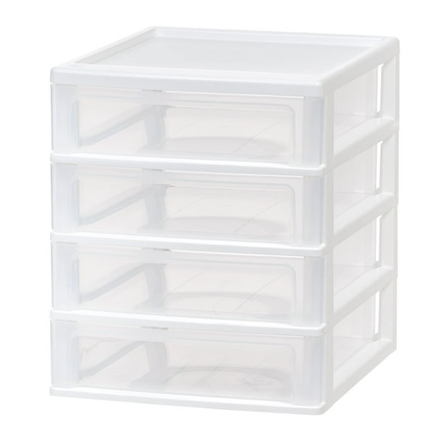 IRIS Medium 4-Drawer Compact Desktop Organizer, Stacking Desktop Unit ...