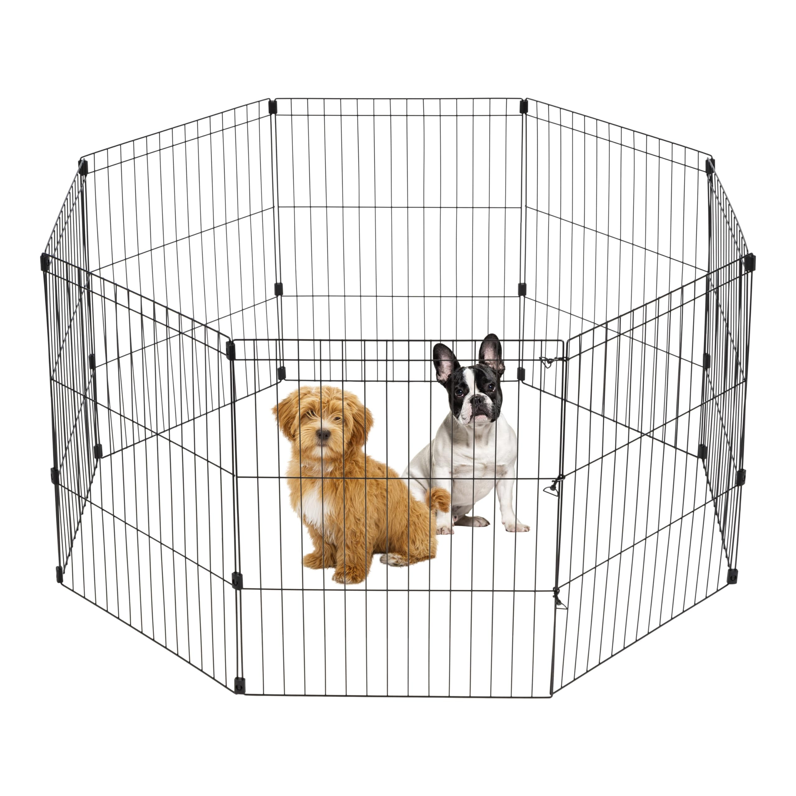 IRIS USA Metal Dog Playpen, 8-Panel AIS1 30" Pet Playpen, Puppy Playpen ...
