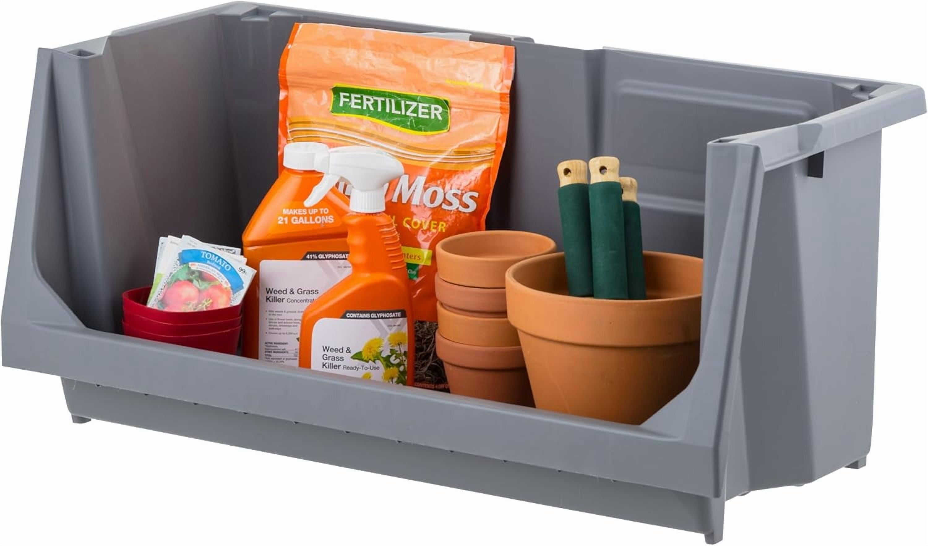 IRIS USA Open Front Storage Bins, Jumbo, Heavy Duty Garage Storage ...